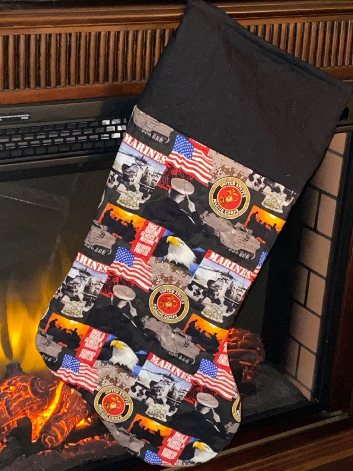 Marines Christmas Stocking | Handmade USMC Holiday Decor